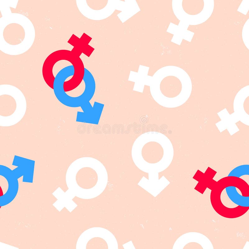 Seamless Pattern With Female And Male Sex Symbol Stock Vector