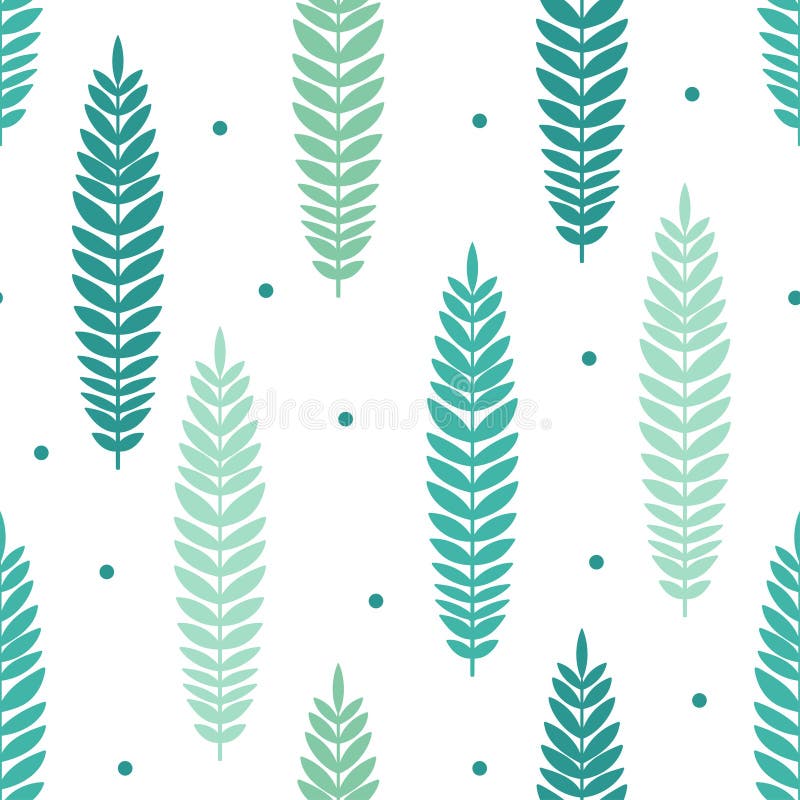 Seamless Pattern with Fern Leaves. Vector Illustration Stock ...