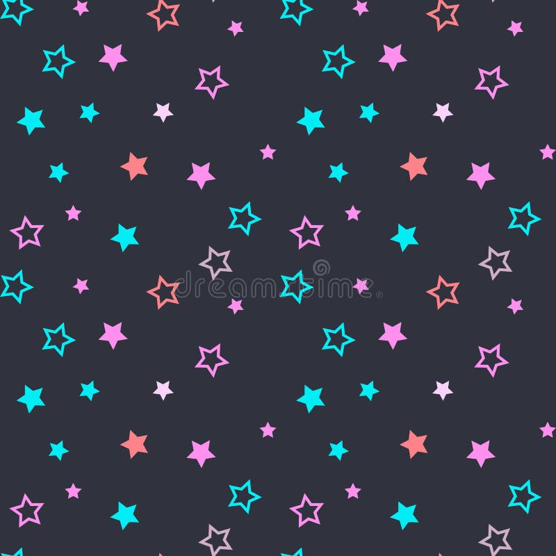 Seamless Pattern with Filled and Empty Stars on Dark Grey Background ...