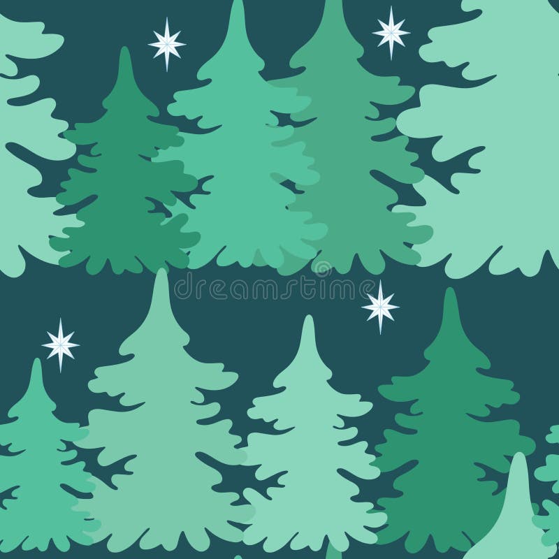 Seamless Pattern with Fir Forest Vector Illustration. Stock Vector ...