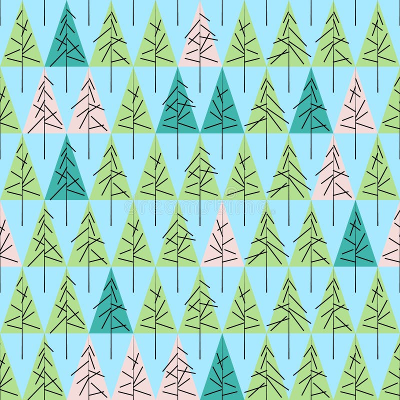 Seamless Pattern with Fir Trees on Background Stock Vector ...