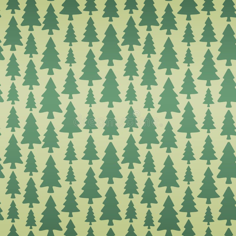 Seamless Pattern with Fir Trees in Retro Colors Stock Vector ...