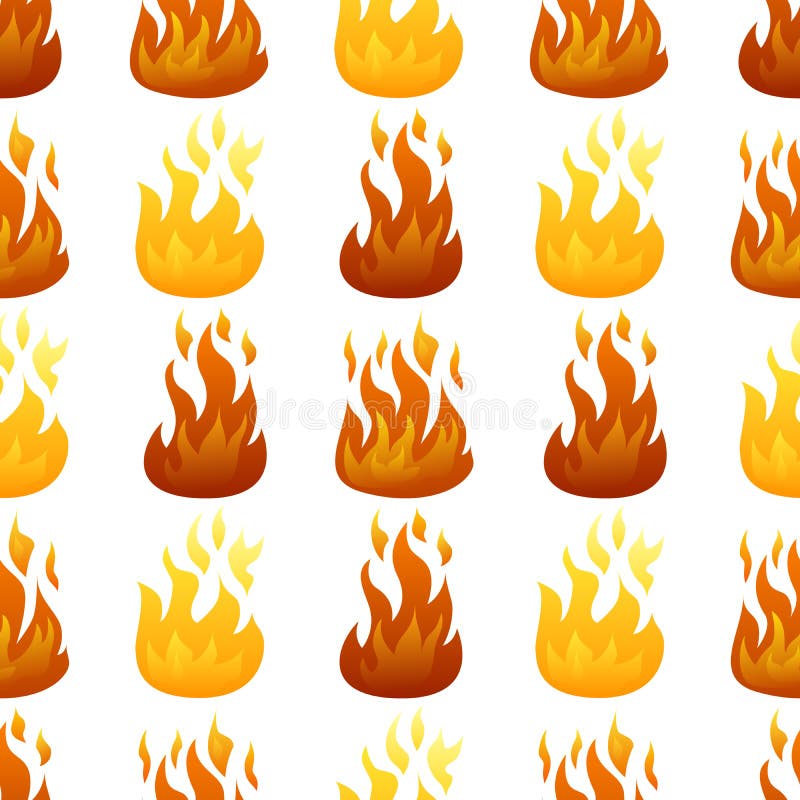 Seamless Pattern With Fire Flame Stock Vector - Illustration of icon ...