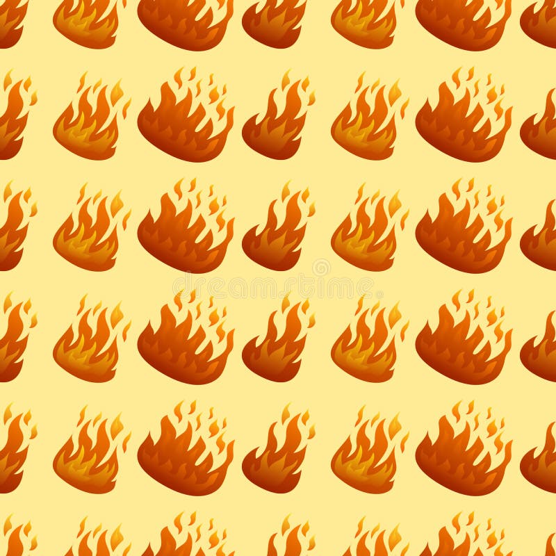 Seamless Pattern with Fire Flame Stock Vector - Illustration of fiery ...