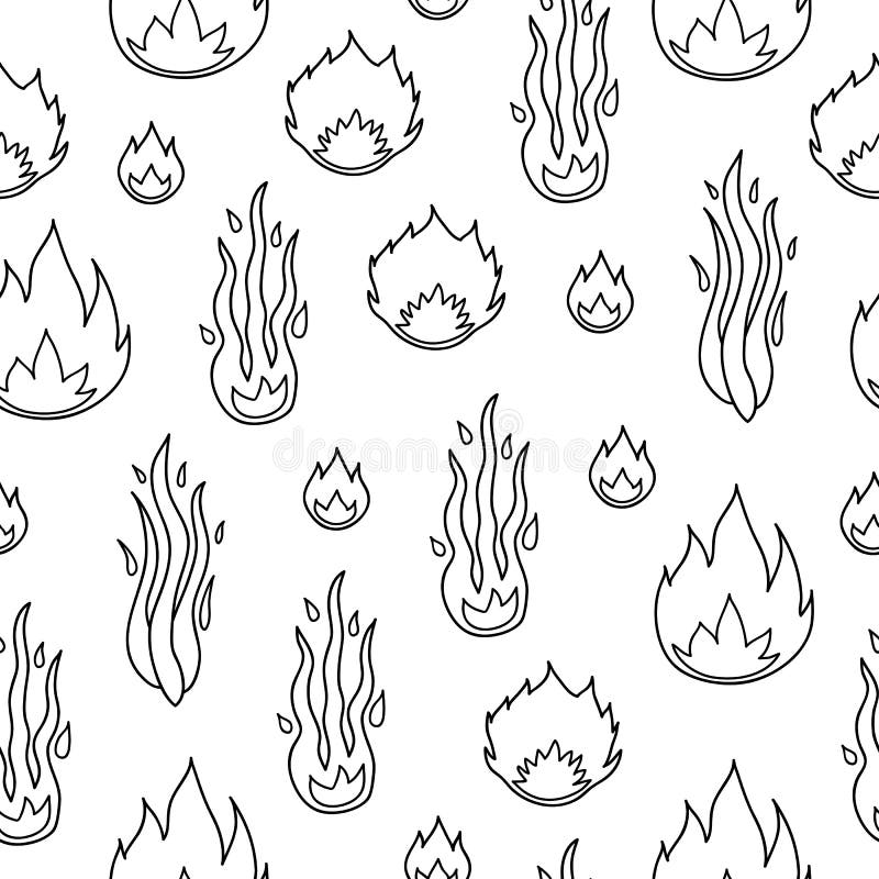 Fire Flames Seamless Pattern Black White Stock Illustrations – 125 Fire ...