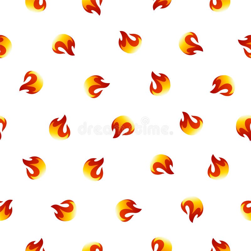 Seamless Pattern. Fire on White Background Stock Vector - Illustration ...