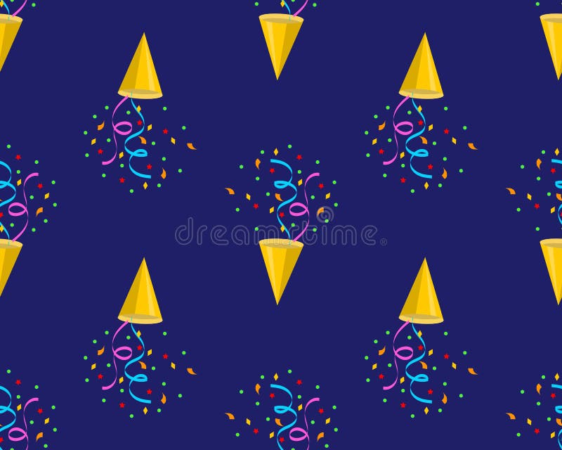 Seamless Pattern with Firecrackers, Confetti Stock Vector ...