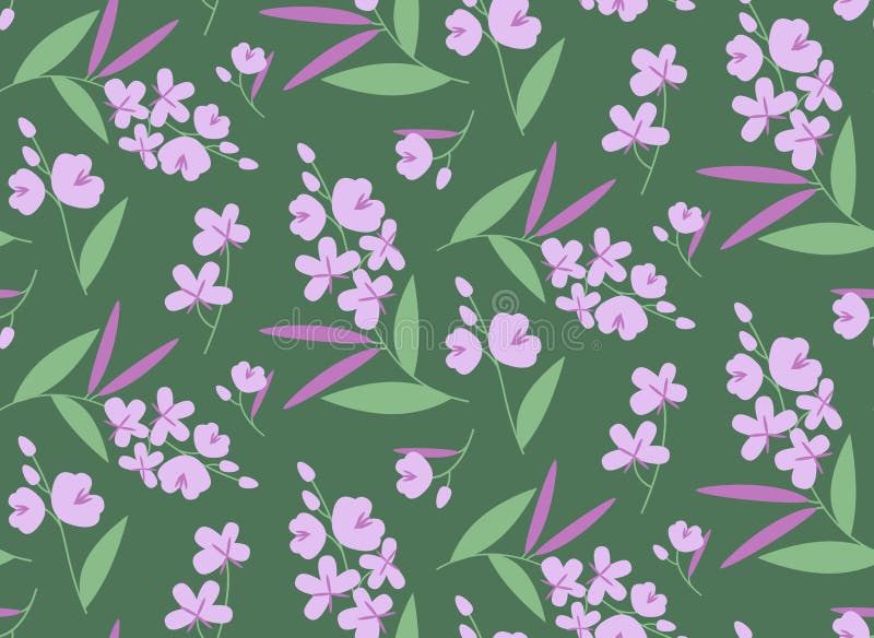 Seamless Pattern with Fireweed. Stock Vector - Illustration of style ...
