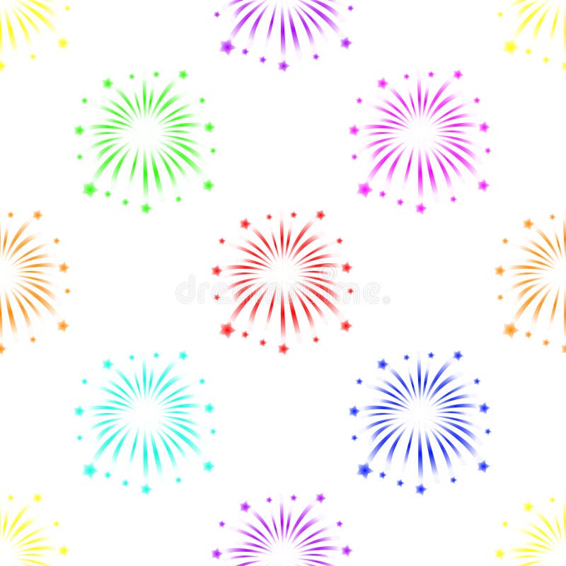 Seamless Fireworks Background Stock Illustration - Illustration of ...