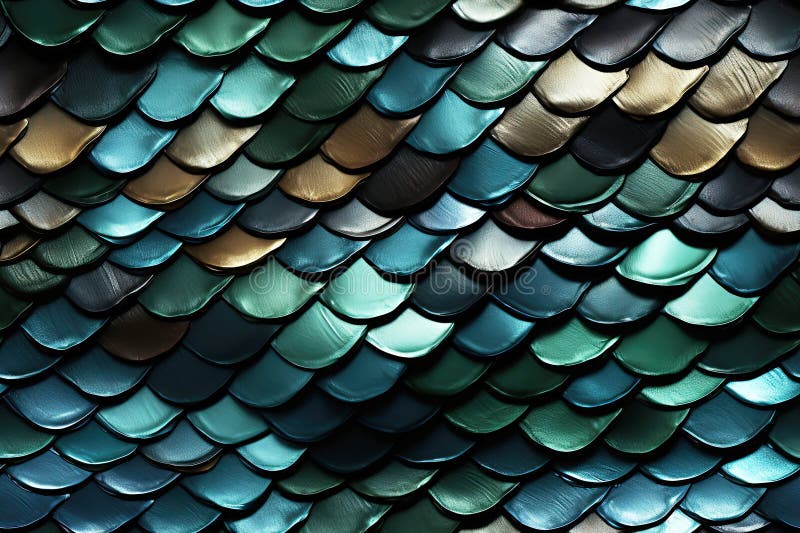 Seamless Pattern of Fish or Snake Scales with Colorful Squama on ...
