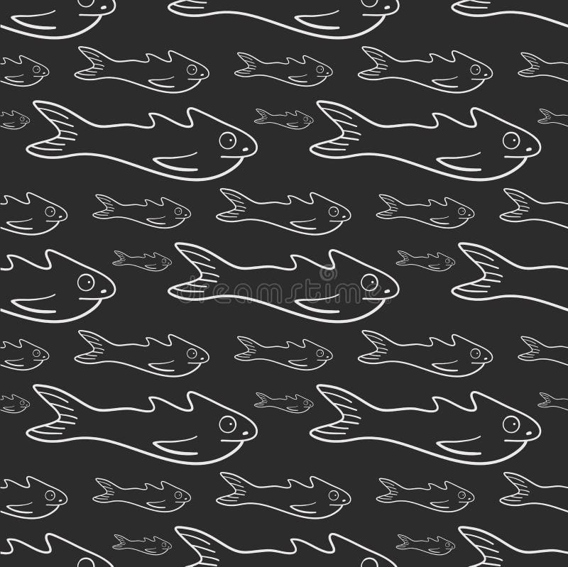 Seamless Pattern with Fishes. Sea Life Background. Vector Illustration ...