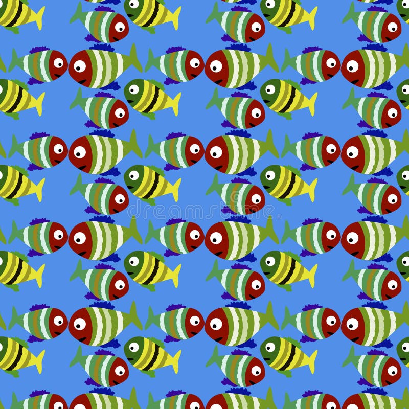 Seamless Pattern Fishes Vector Stock Vector - Illustration of decor ...