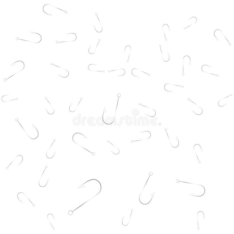 Seamless Pattern of Fishing Hooks Stock Vector - Illustration of detail ...