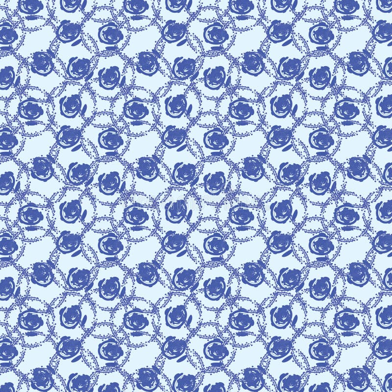 Seamless Pattern from Fishnet Rings and Roses. Stock Vector ...