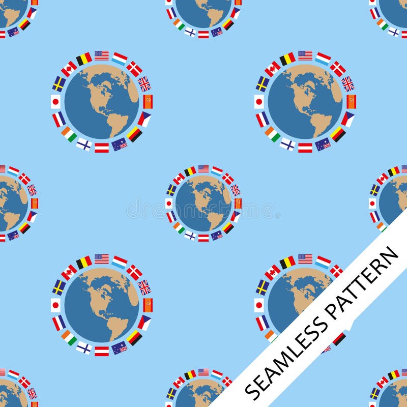Seamless Pattern with Flags Stock Vector - Illustration of political ...