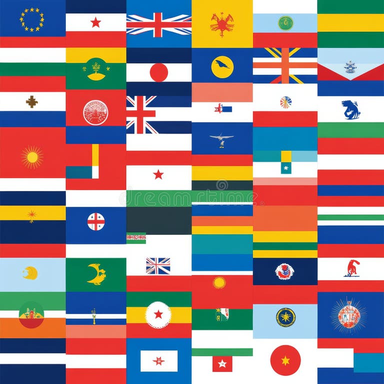 Seamless Pattern with Flags of the World. Vector Illustration Stock ...