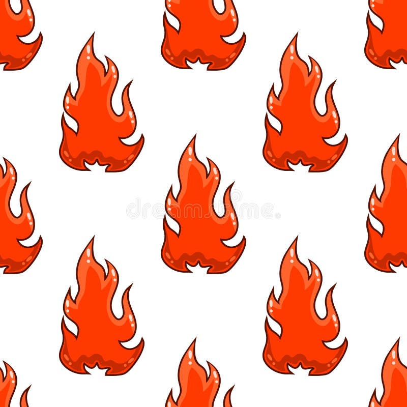 Seamless Pattern with Flame Stock Vector - Illustration of flame ...