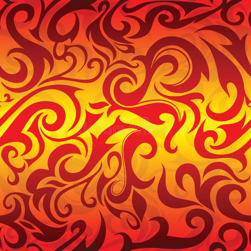 Seamless Pattern with Flames Stock Vector - Illustration of pattern ...