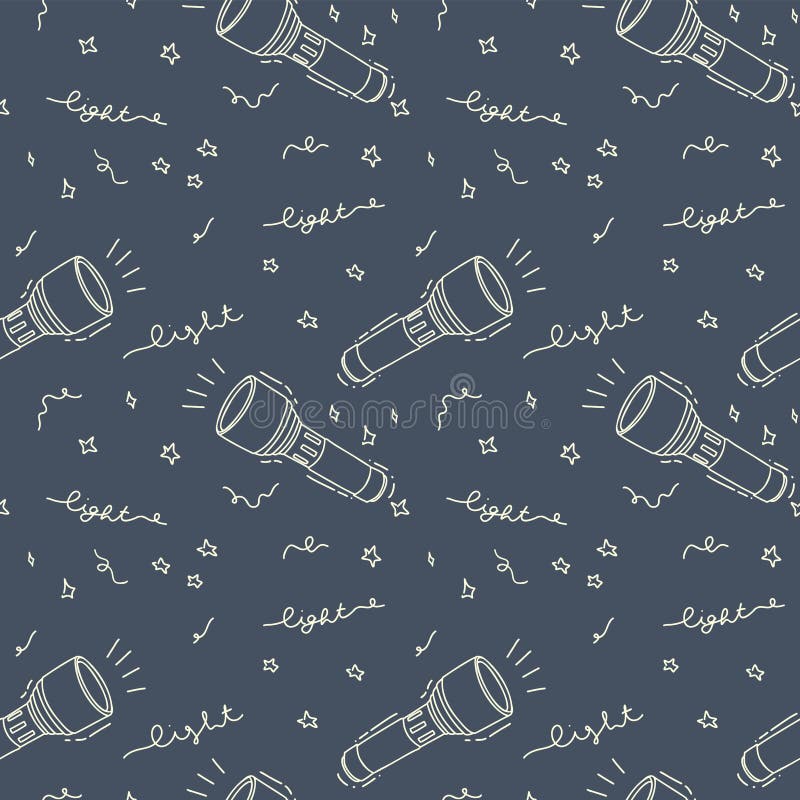 Seamless Pattern with Flashlights Stock Vector - Illustration of table ...