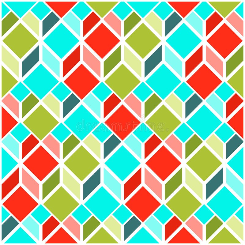 Seamless Pattern with Flat Cubes. Abstract Background in Bright Colors ...