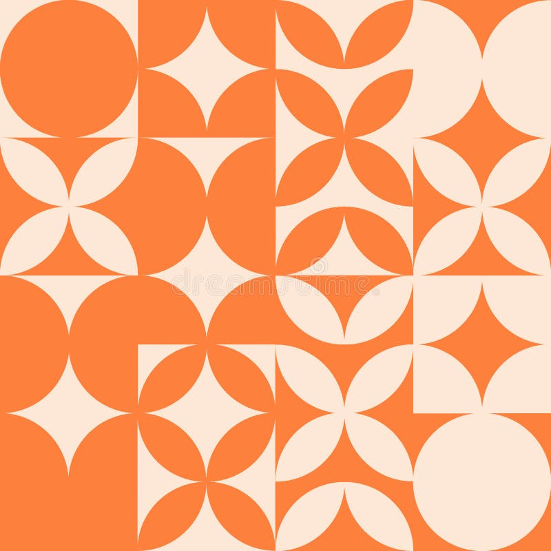 A Seamless Pattern, Flat Geometric Orange Figure Stock Vector ...
