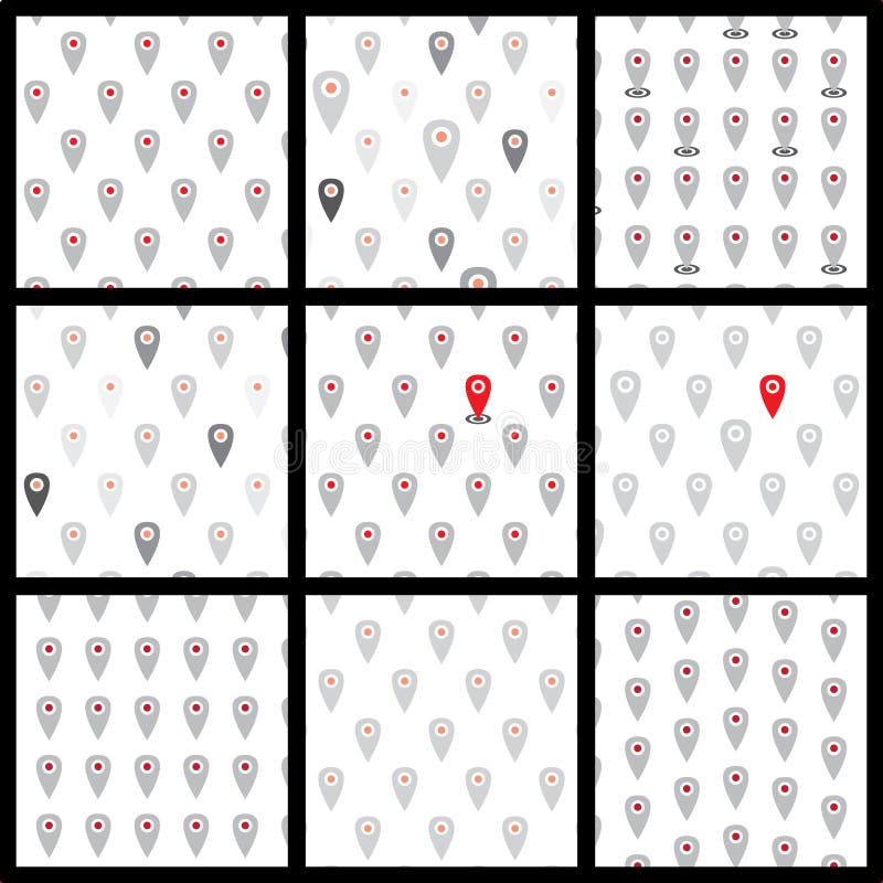 Seamless Pattern of Flat Icons Location. Vector Stock Vector ...