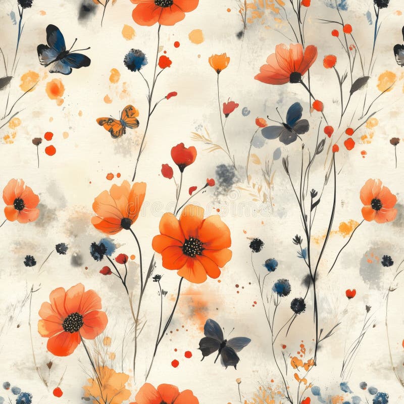 Seamless Pattern with Floral Ikat .using Gentle Gray Gradients To Add ...