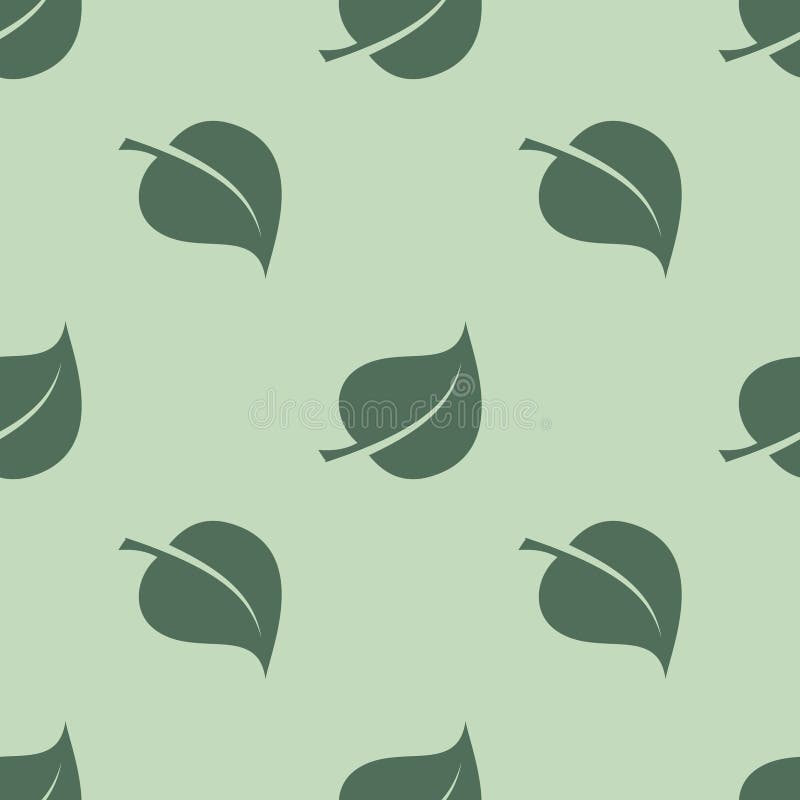 Seamless Pattern Floral and Leafy Green Color Leaves Stock Illustration ...