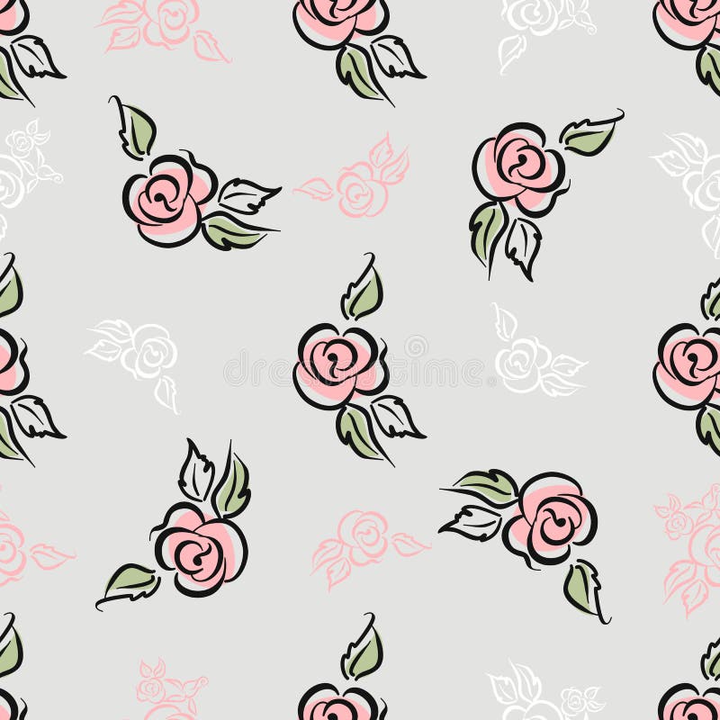 Seamless Pattern. Floral Print. Roses. Decorative. Vector Stock ...
