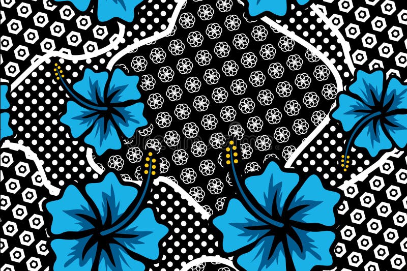 Seamless Pattern with Floral Vector Illustration, Hibiscus Batik Motif ...