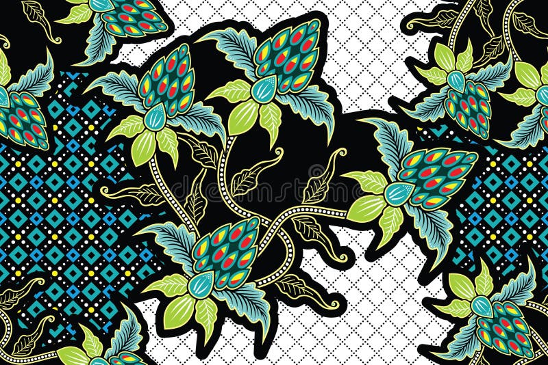 Batik Motif Nitik Kembang Jeruk Stock Illustration - Illustration of ...