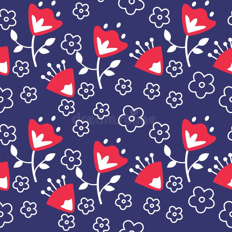 Seamless Pattern of Flower Background Stock Vector - Illustration of ...