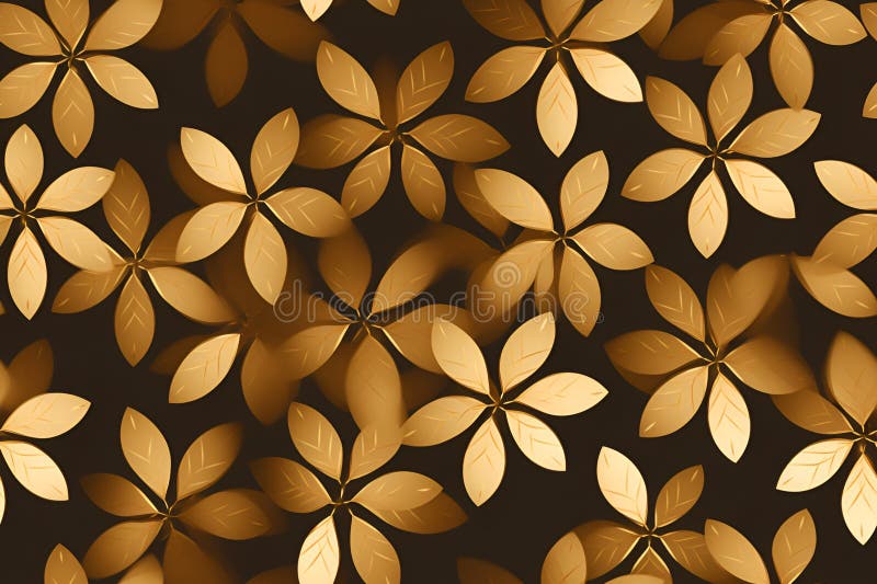 Seamless Pattern from Flower of Golden Color. Stock Illustration ...