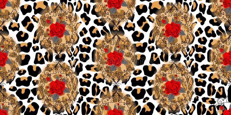 Roses Leopard Background Stock Illustrations – 288 Roses Leopard ...