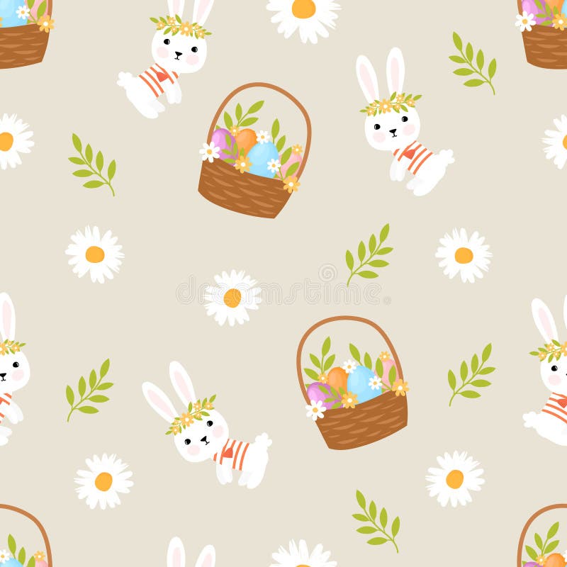 Seamless Pattern with Flowers Cartoons Vector Illustration. Stock ...
