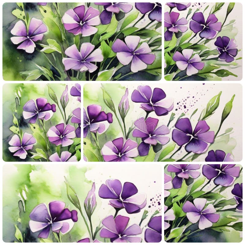 Pattern with Flowers, Collage Header Stock Illustration - Illustration ...