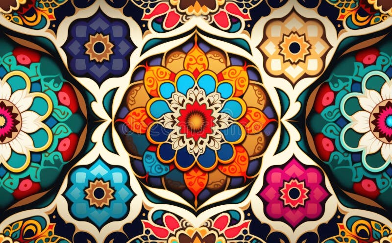 Seamless Pattern with Flowers Islamic Arabic Background Abstract ...