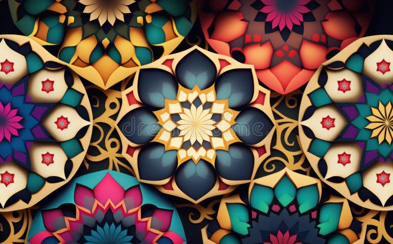 Seamless Pattern with Flowers Islamic Arabic Background Abstract ...