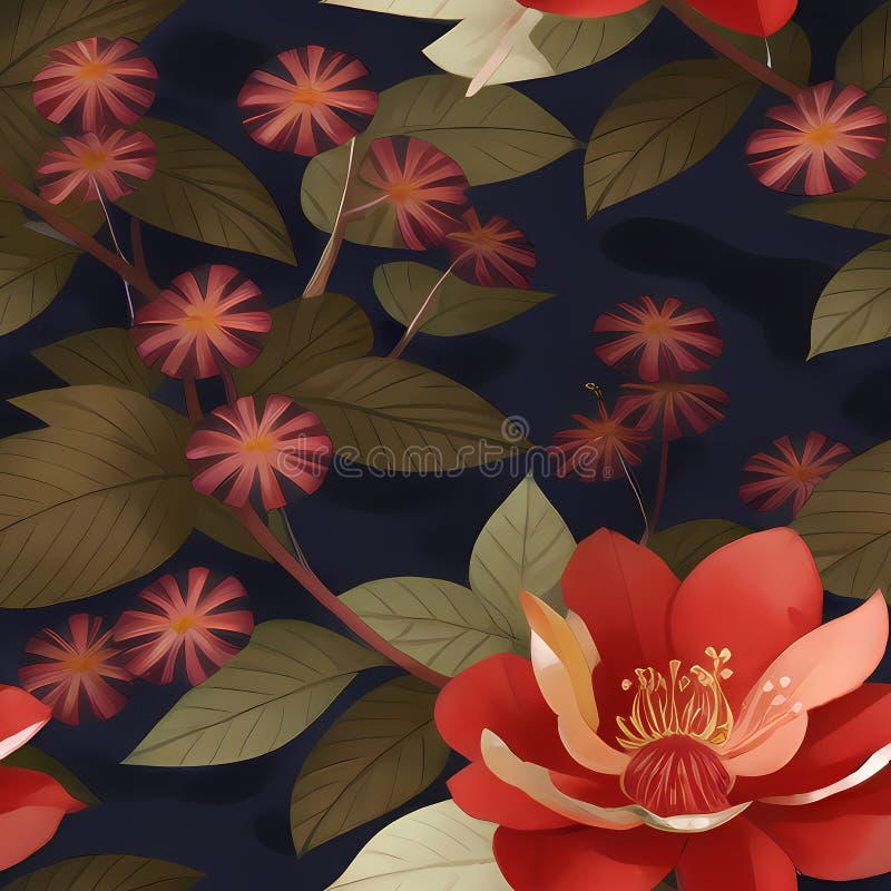 Flowers Repeating Pattern Seamless All Over Print Surface Tile for ...