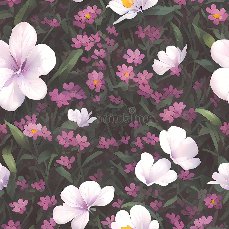 Watercolor Floral Pattern Small Flowers Background Print for Textile ...