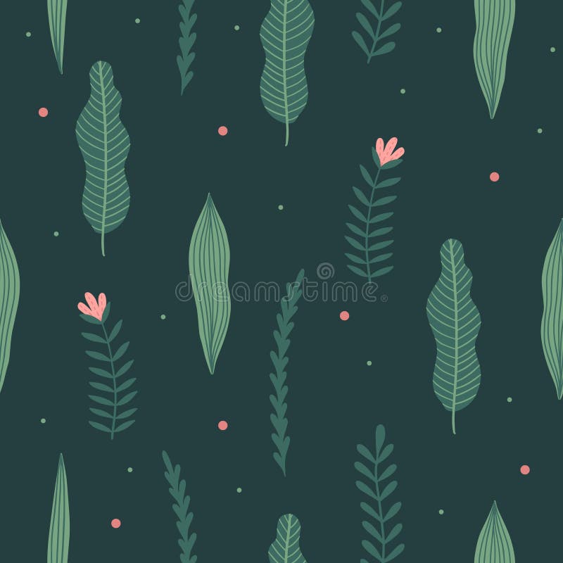 Seamless Pattern with Flowers and Leaves. Creative Floral Texture Stock ...