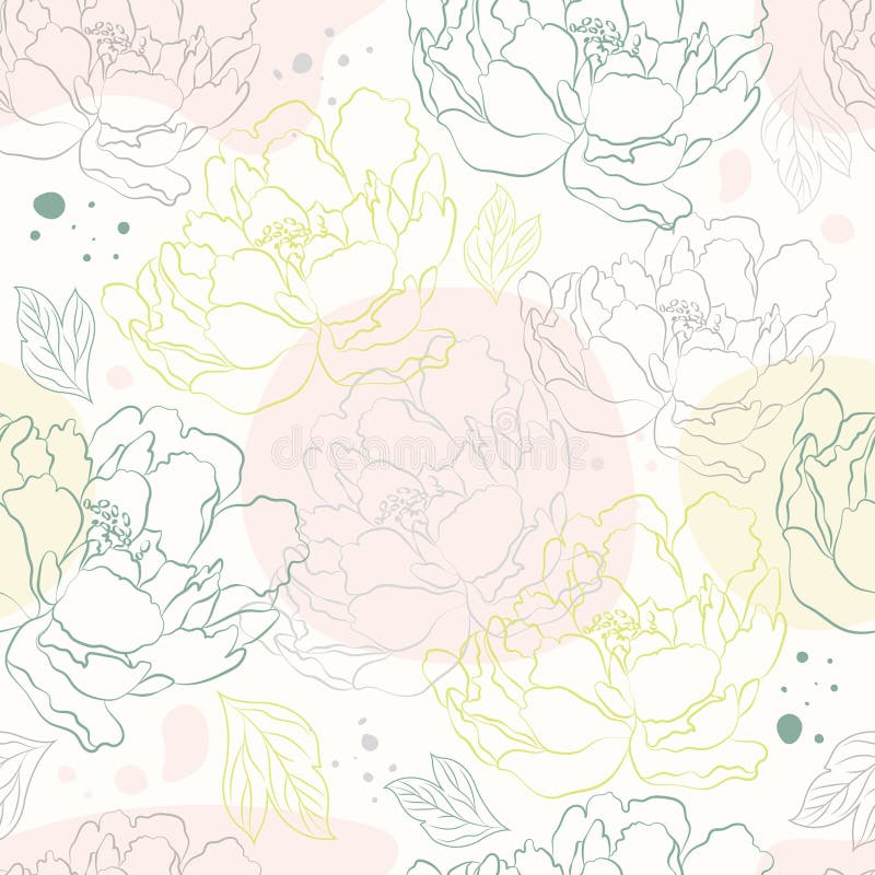 Seamless Pattern with Flowers in Pastel Colors. Creative Floral Texture ...