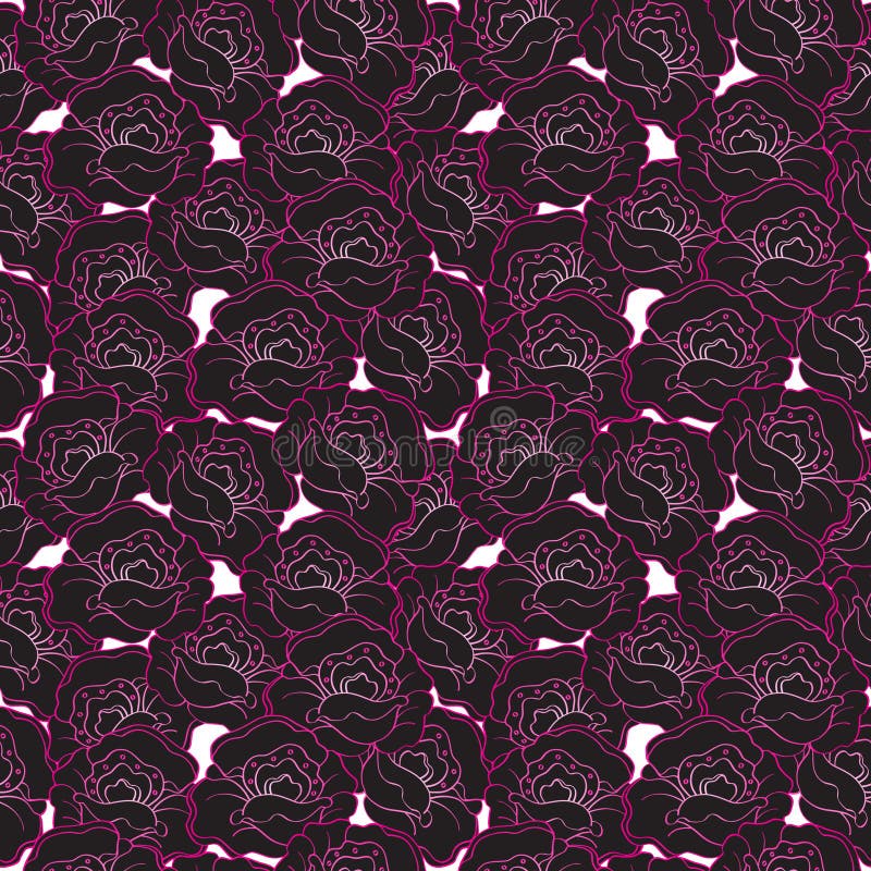 Seamless Pattern with Flowers Roses, Vector Floral Stock Vector ...