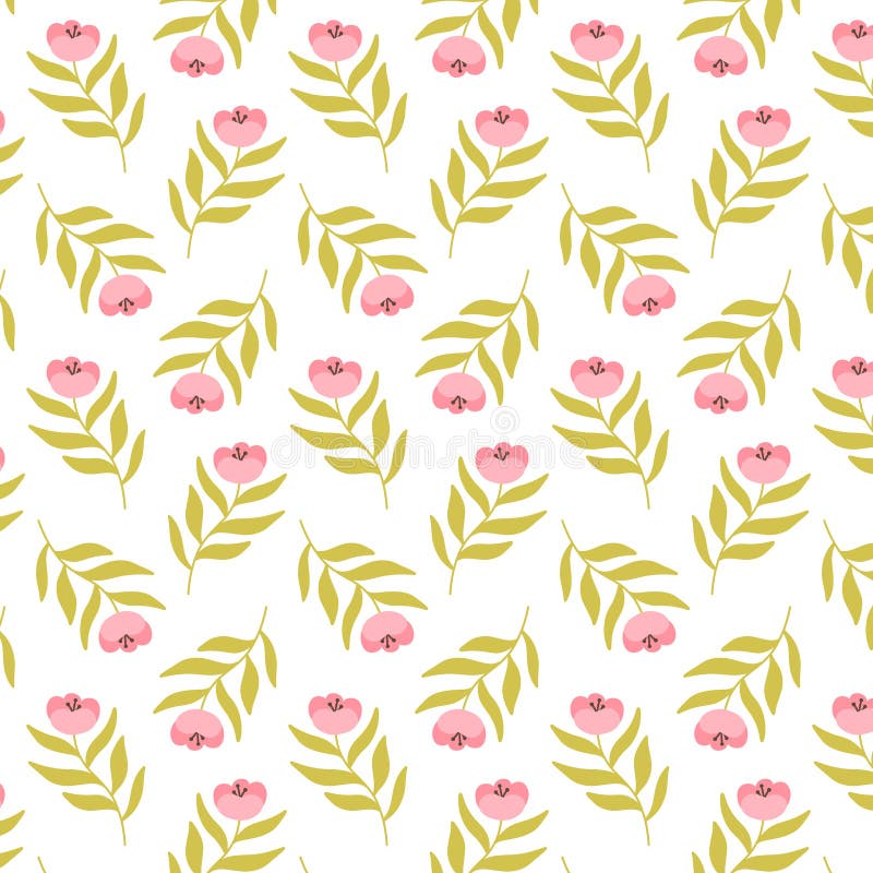 Seamless Pattern with Flowers. Spring Print with Blooming Flowers ...