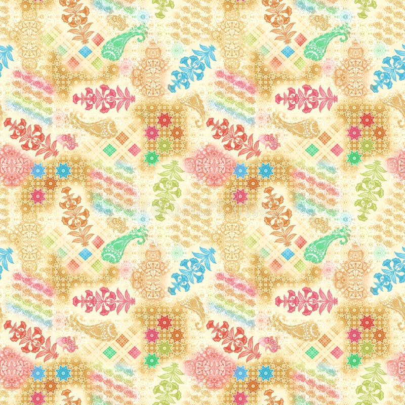 Flowers Multi Colour Patten Super Stock Illustration - Illustration of ...