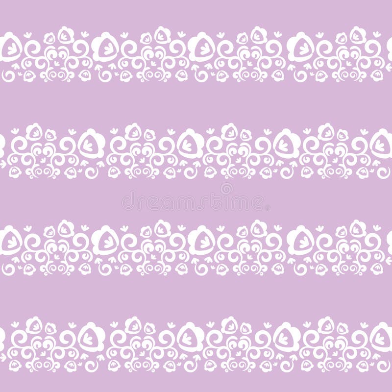 Seamless Pattern with Flowers, White and Lilac Colors Stock ...