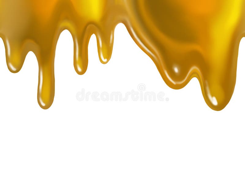 Seamless Pattern of Flowing Honey. Realistic Watercolor Illustration of ...