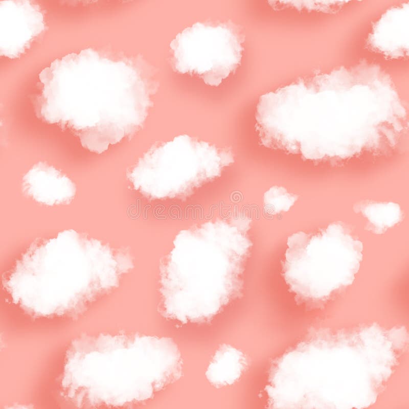 Seamless Light Blue White Fluffy Cloud Pattern Stock Illustrations ...
