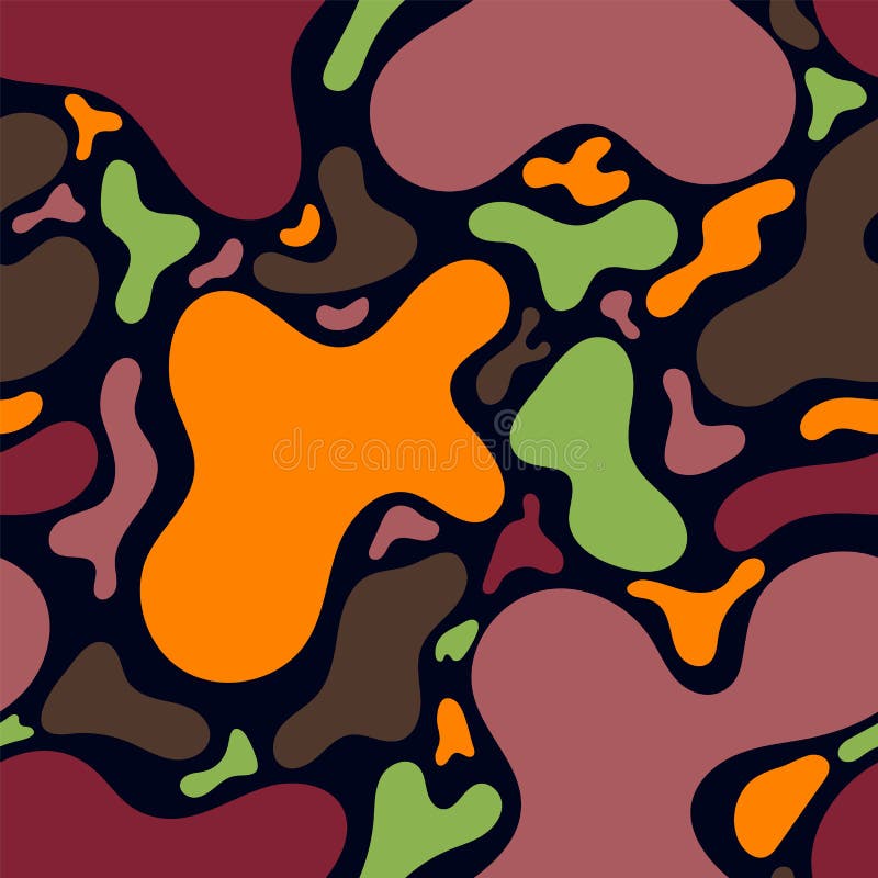 Seamless Pattern with Fluid Spots Stock Illustration - Illustration of ...