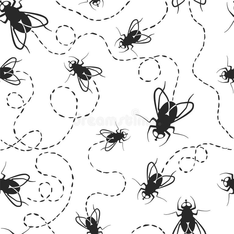Seamless Pattern - Fly with Traces Stock Vector - Illustration of ...